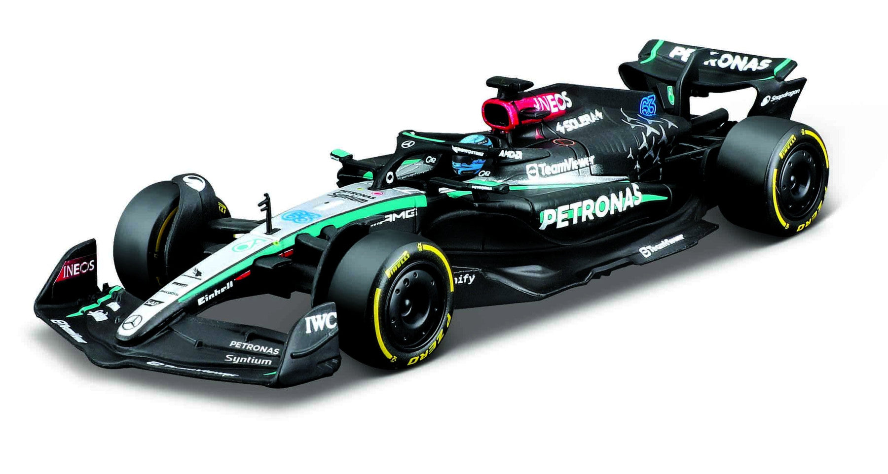 Mercedes-AMG F1 W15 2024 (w/Helmet HC) #63 1/43 Bburago Bur18-38209-63 ...